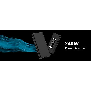 New Slim Replacement for Dell 240W AC Adapter fit Alienware Laptop Charger Precision 7770, G7 15 7500 17 7700, Alienware 15 17 M15 M17 X51 LA240PM180 7.4 mm Barrel with Power Cord