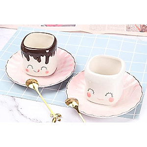 Marshmallow Mugs Set of 4 Cute Marshmallow Cups Cute Mugs for Kids Hot Chocolate Cocoa Mugs Gifts for Kids Women Christmas Mugs Mother's Day Cute Mug 6OZ