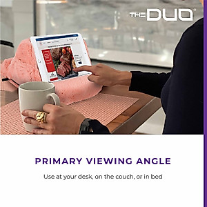 THE DUO Super Plush Multi-Angle Viewing Stand for iPad, Tablet, Phone - Memory Foam Tablet Stand - Portable Tablet Holder for Travel and Work from Home - Leopard, 10 x 10 x 6.75 inches