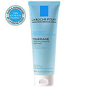 La Roche-Posay Toleriane Purifying Foaming Cream Cleanser for Oily Skin, Daily Face Wash with Ceramides and Niacinamide, Oil-Free, Fragrance Free