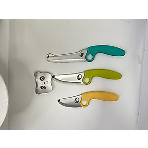 ZLemma Kids Knife Set for Real Cooking with Educational Ring & Panda Finger Guard for Boys & Girls Cutting, Kids Chef Knife Stainless Steel Blade for Kitchen Cutting-Cool-toned