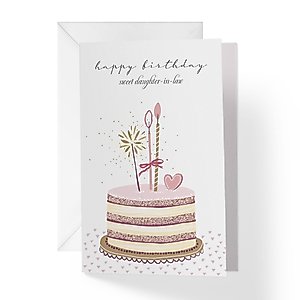 1Up Greetings | Happy Birthday Card for Daughter-In-Law | 5”x7.5” | (Single Card + Envelope)