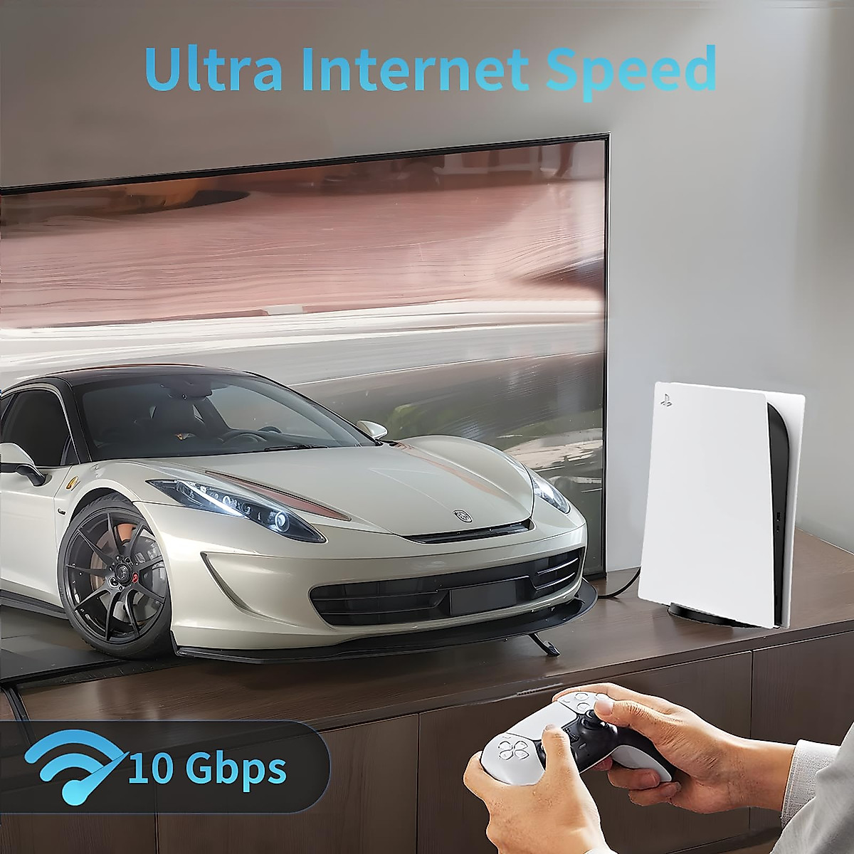 CableGeeker Cat 6/Cat5e Ethernet Cable 9 ft, 10Gbps Snagless Ethernet Cable, 24AWG Pure Copper High Speed Cat6 Cable RJ45 Internet Cable for Computer, Modem, PS5/4, Router, Gaming - 9 Feet in Black