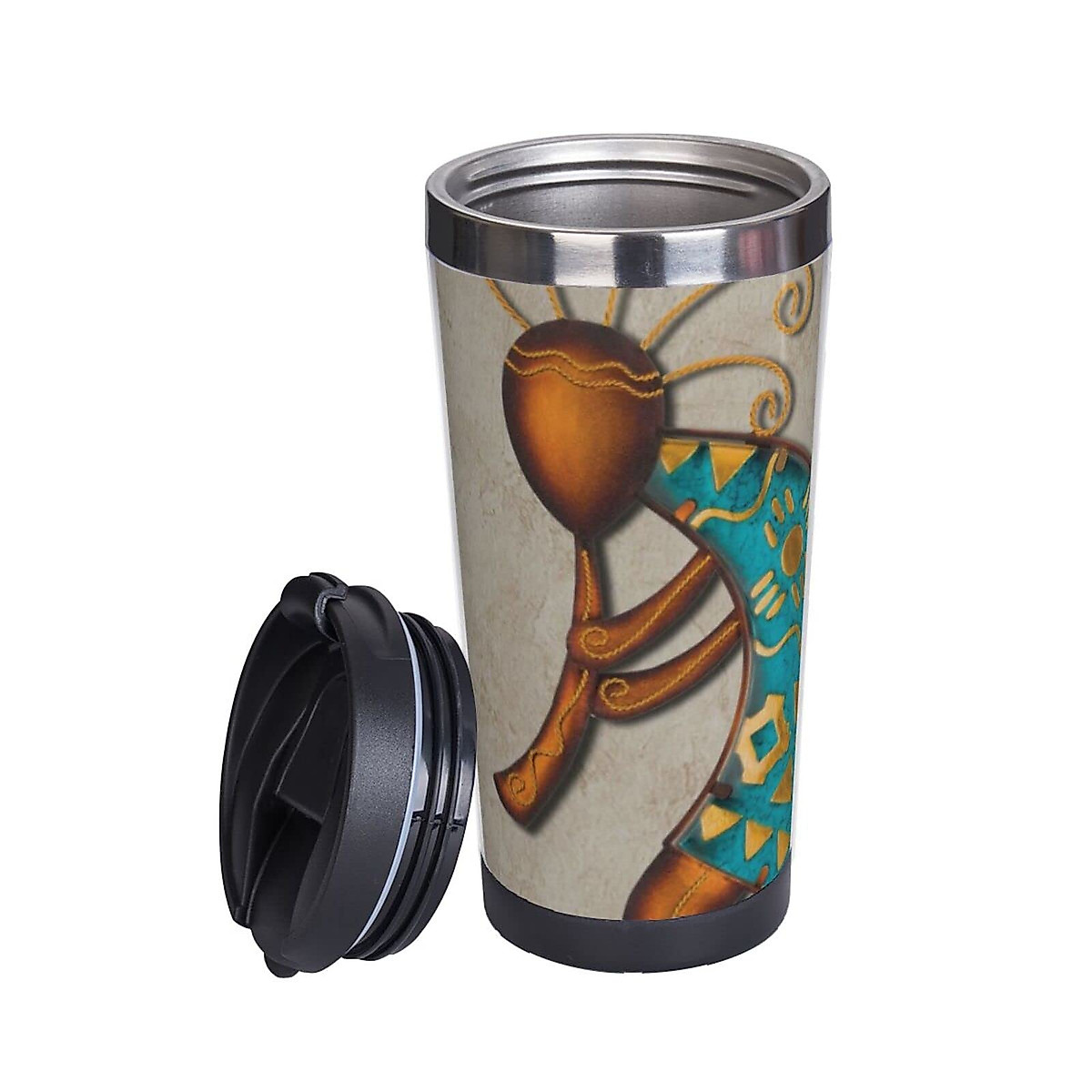 Travel Coffee Mug For Women Men Kokopelli Southwestern Style Double Wall Vacuum Insulated Tumbler Cup