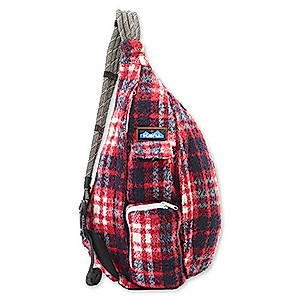 KAVU Plaid Rope Sling Bag Crossbody Backpack with Adjustable Shoulder Strap - Americana