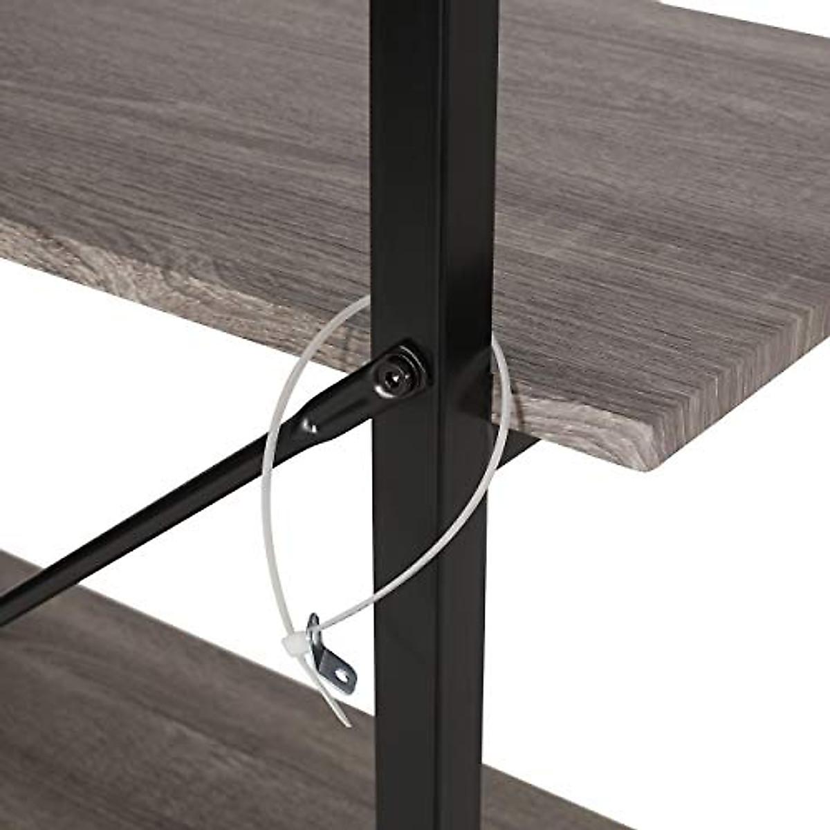 Christopher Knight Home Bauman 4-Layer Bookcase, Gray + Dark Bronze