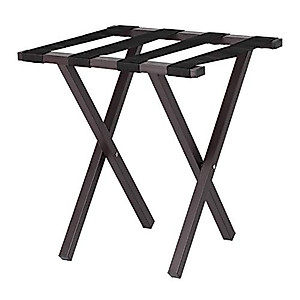 Wholesale Hotel Products Compact Metal Luggage Rack, Brown Powder Coat Finish, No Assembly Required