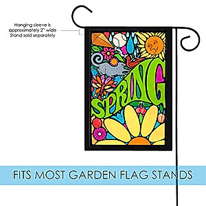 Toland Home Garden 1112150 Groovy Spring Spring Flag 12x18 Inch Double Sided Spring Garden Flag for Outdoor House Flag Yard Decoration
