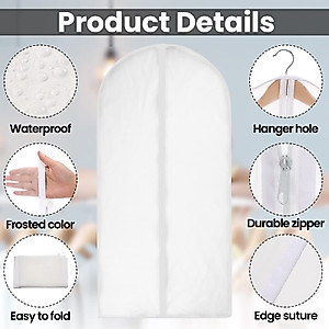 24 Pieces Long Garment Bag for Hanging Clothes Dress Bag Bulk, Lightweight Clear Full Zipper Clothes Bags Waterproof Dress Bag Garment Covers for Women Coat Gown Closet Storage Travel (24 x 60 Inch)