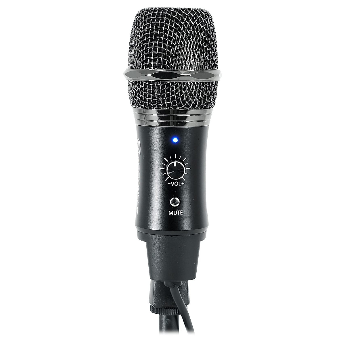 Rockville A-Stream Live Streaming USB Microphone w Gain+Mute Control+Stand+Cable
