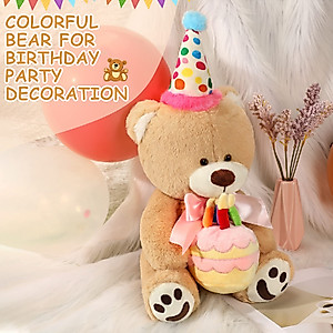 20 Plush Birthday Bear with Cake - Stuffed Animal Toy for Kids & Party Decor