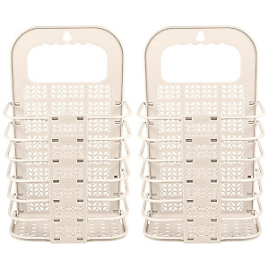 balacoo 2pcs Bath Wall Laundry Basket Foldable Laundry Hamper Multifunctional Basket Collapsible Laundry Baskets Wall Basket Wall Fruit Storage Basket White Guinea Pig Small Basket