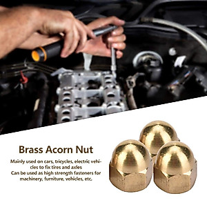 Brass Acorn Nut Kit Dome Head Hex Nuts Set Vehicle Fasteners M3- Fix Tires (M6, 20pcs)