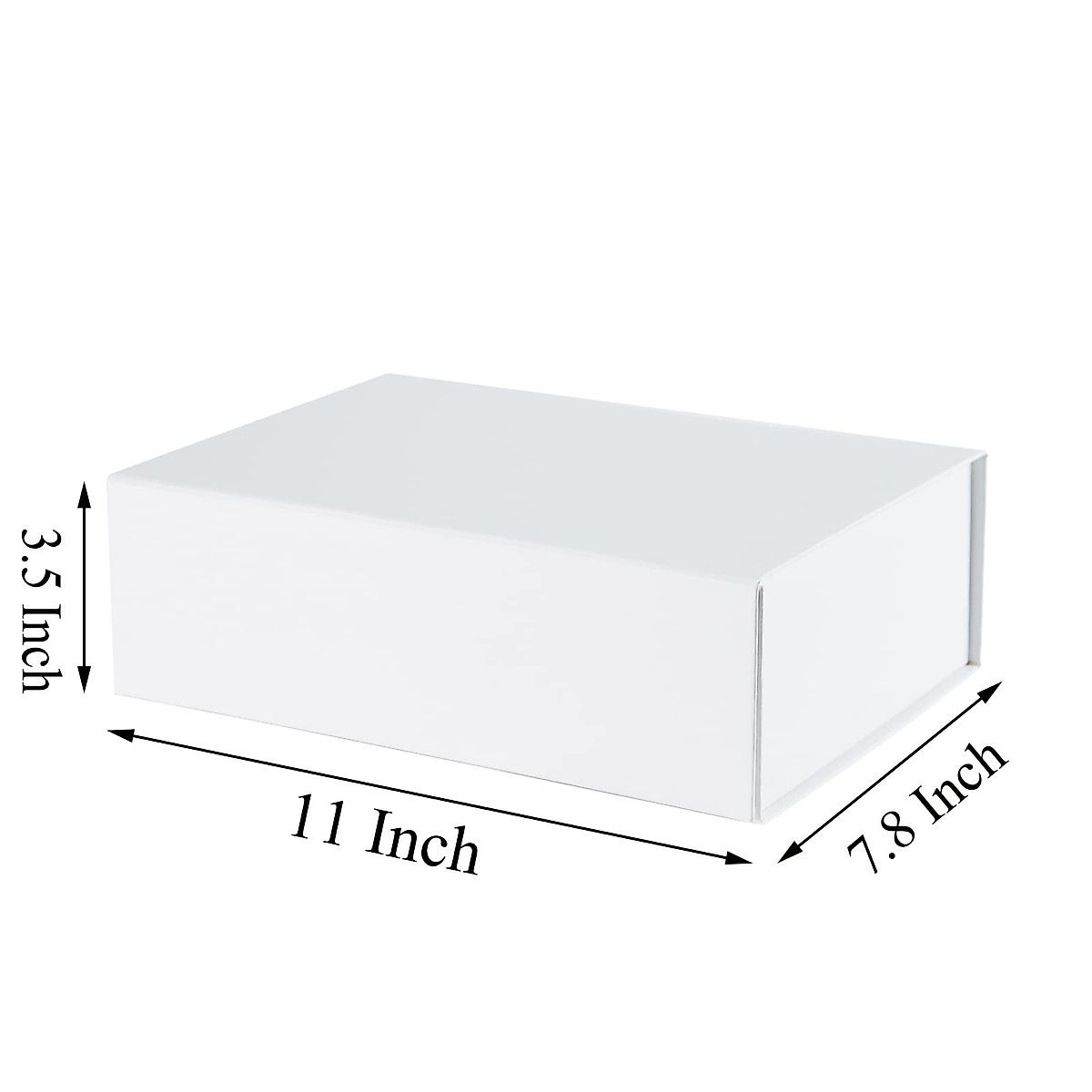 FOCCIUP 11x7.8x3.5 Inches White Gift Box with Magnetic Lid Collapsible Groomsman Shirt Boxes for Clothes Gift Wrap