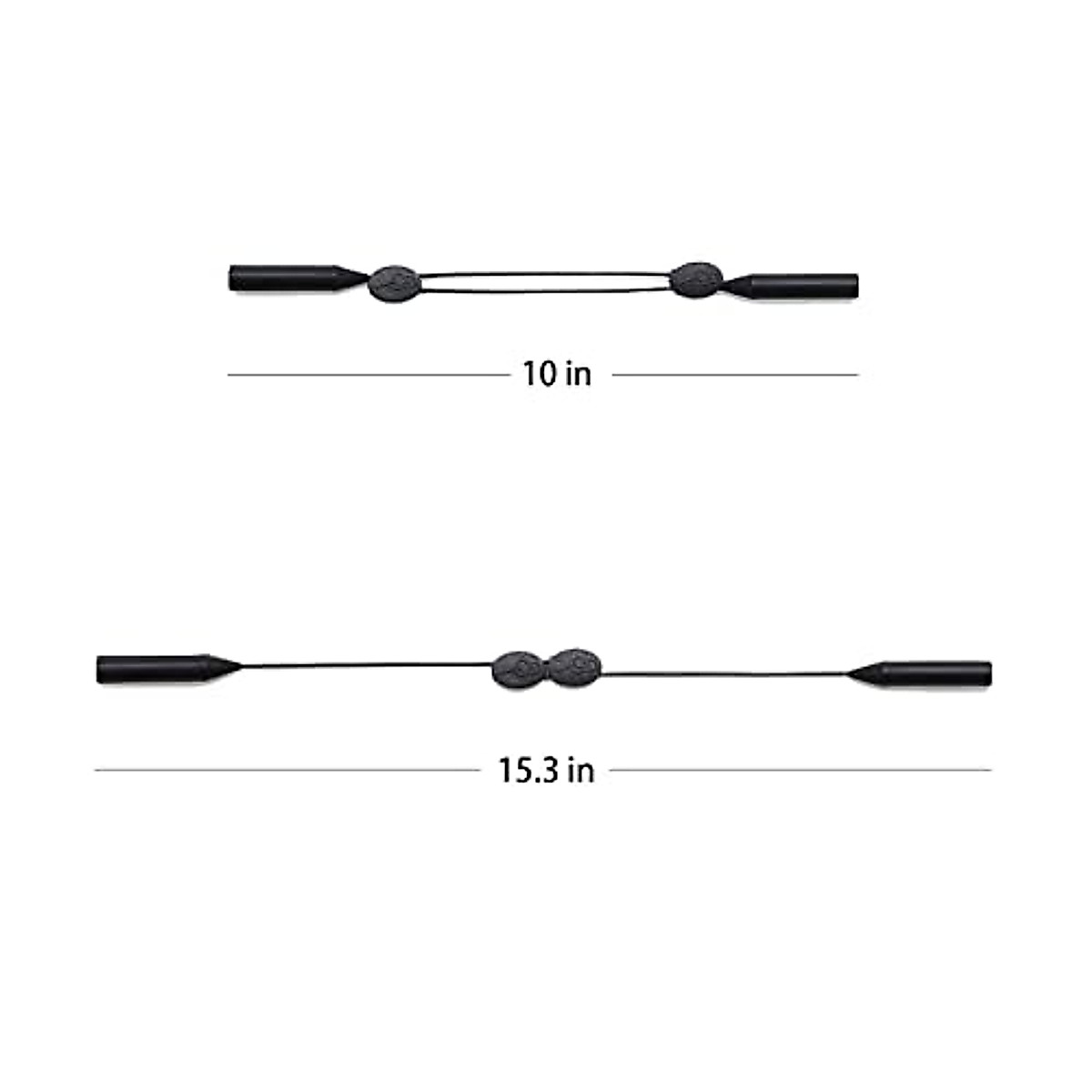 CAIGAIC Glasses Strap 5 Pcs, No Tail Anti-Slip Adjustable Sports Sunglasses Strap Eyeglasses Strap for Men Women