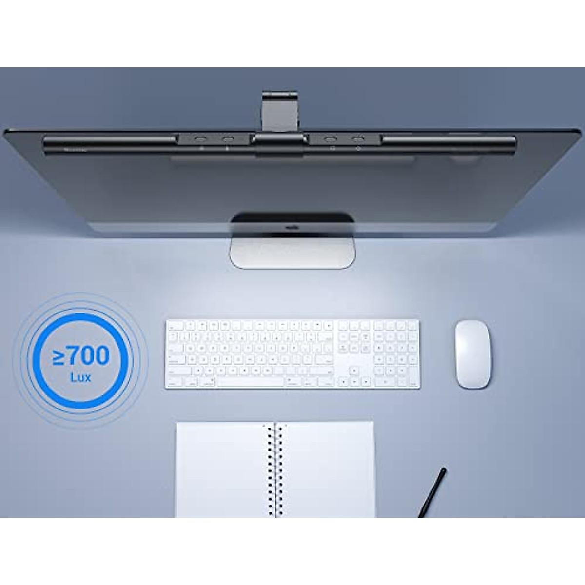 Quntis Computer Monitor Lamp, Screen Monitor Light Bar for Eye Caring, e-Reading LED Task Lamp with Auto-Dimming, Dimmable Lamp Bar, Touch Control, No Screen Glare Space Saving Home Office Desk Lamps