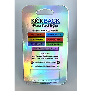 KickBack Universal Phone Stand Attachment - Rotatable Phone Kickstand & Grip Accessory (Black)