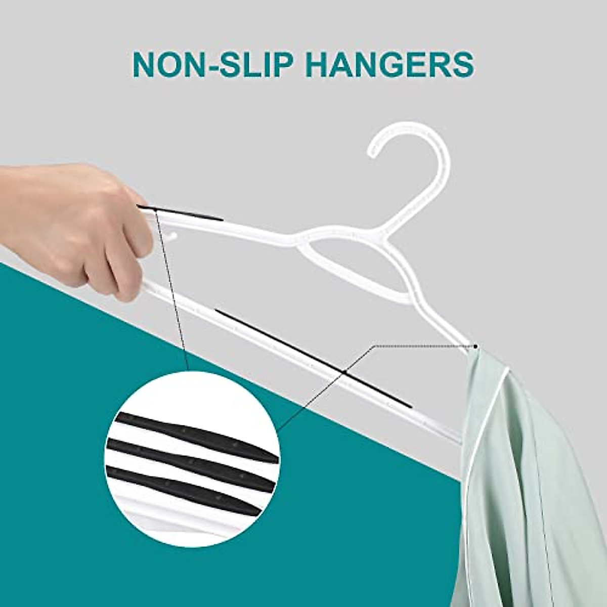 AzxecVcer Plastic Hangers 30 Pack - Non Slip Heavy Duty Durable Clothes Hangers,Holds up to 18 lbs, Space Saving Hangers for Suit, Dress,t Shirts,Blouse,Coats, Pants (30 Pack-White)