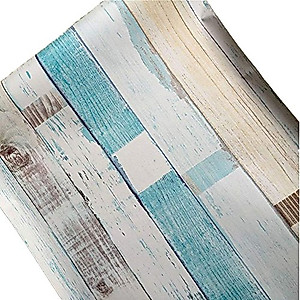 Teemall Colorful Wood Decorative Self-Adhesive Film for Furniture Counter Drawer Liner 17x118inch