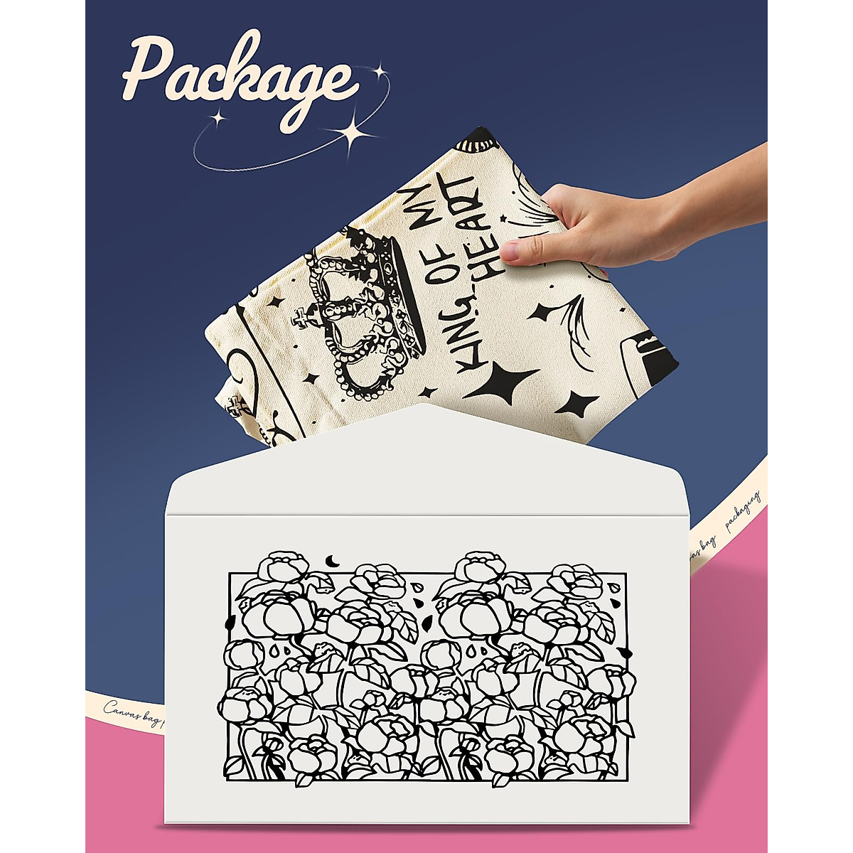 Miss Adola Aesthetic Canvas Tote Bag with Pattern for Women Trendy Casual Music Inspired Cloth Totes Bag for Shopping, Grocery, Gym, Artistic Butterfly Snake