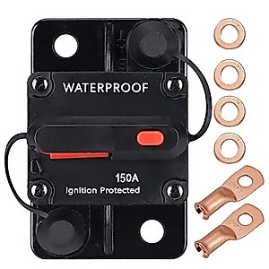 150 Amp Circuit Breaker,with Manual Reset,Waterproof, 12V-48V DC, 30-307A,for Car Marine Trolling Motors Boat ATV Manual Power Protect for Audio System Fuse (JTST0009)