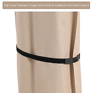 SUPERJARE Patio Umbrella Cover with Rod for 7 to 11 Ft Umbrellas & 15 Ft Double-Sided Umbrellas, 600D Protective Waterproof Cover with Zipper, Beige & Brown