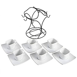 Gibson Home Gracious Dining Dinnerware, 13pc Cups Stand, White