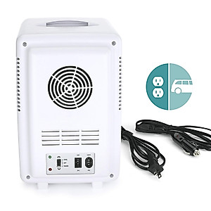 Personal Chiller LED Lighted Mini Fridge (White), 6 liters