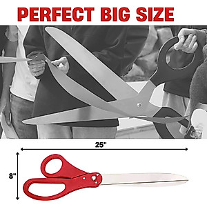Red Ribbon Cutting Ceremony Kit – 25" Giant Scissors for Ribbon Cutting Ceremony Kit Giant Ribbon Cutting Giant Scissors Ceremony with Red Ribbon Grand Opening Ribbon and Scissors for Special Events