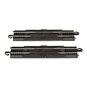 Bachmann Trains - Snap-Fit E-Z TRACK 9” STRAIGHT RERAILER (2/card) - STEEL ALLOY Rail With Black Roadbed - HO Scale