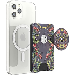 PopSockets: Phone Wallet with Expanding Grip, Phone Card Holder, Wireless Charging Compatible, Wallet for MagSafe - Floral Bohemian