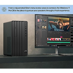 HP Pro Tower 290 G9 Desktop Computer, 12th Gen Intel 4-Core Processor (Intel Core i3-12100), 16GB RAM, 256GB NVMe SSD + 1TB 7200RPM HDD, 2-Monitor Support, HDMI, VGA, DVD-RW, Wi-Fi, Windows 11 Pro