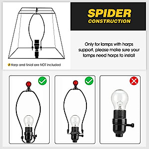 Lamp shades Set of 2, Drum Fabric Lamp Shades for Table Lamps and Floor Lights, Lampshades (Spider Fitter): 7.9" Top x 12" Bottom x 9.5" High, Lampshades Natural Linen Hand Crafted