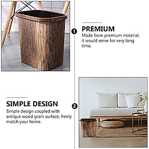 Garneck Rustic Farmhouse Wastebasket Bin Trash Can Decorative Can for Bathroom Kitchen Office Dorm Room Laundry