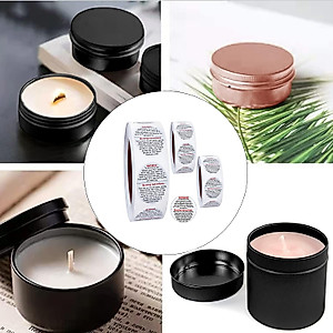 1500 Pcs Candle Warning Labels,1.5inch Candle Jar Container Stickers, Candle Safety Stickers for Candle Making DIY Candle Jars