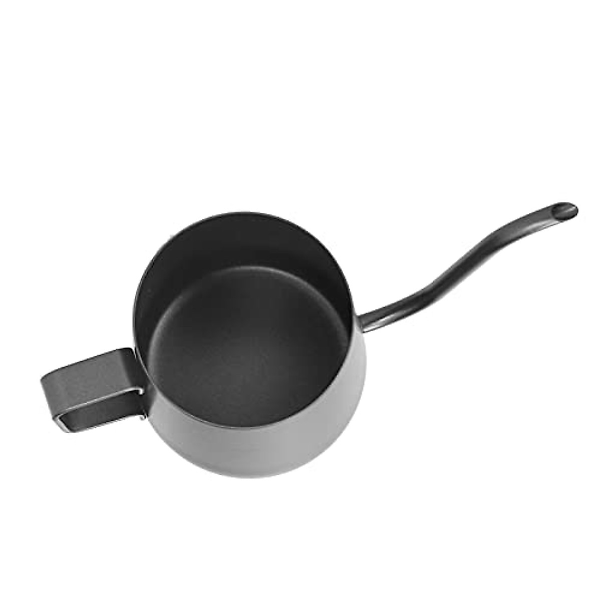 Ikunde 250ml Stainless Steel Hanging Ear Coffee Pot Gooseneck Spout Tea Kettle Pour Over Pot Black