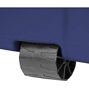 YOFAB Wheeled Latch Storage Box 45 Gallon Tote Plastic with Set of 4, Stadium Blue