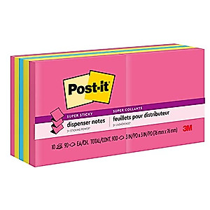 Post-it® Super Sticky Pop-up Notes, 3" x 3", Assorted, , Pack Of 10 Pads