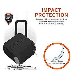 UAG Designed for Samsung Galaxy Buds 2 Pro/Buds 2 / Buds Live/Buds Pro Case, Full-Body Rugged Protective Impact Resistant Hardcase with Detachable Carabiner, Black/Grey by URBAN ARMOR GEAR