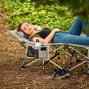 Alpcour Extra Large Camping Cot Heavy Duty Compact XL Bed in a Bag with Pillow for Adults & Kids – Portable Folding Steel Frame & Comfortable Lightweight Polyester – 75x28” – Weight Capacity 500 Lbs