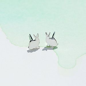 Boma Jewelry Sterling Silver Bunny Rabbit Stud Earrings