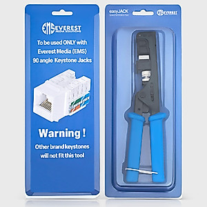 Everest Media Solutions Bundle – 2 Items: easyJACK - Speed Termination Tool + 50 Pack of RJ45 CAT6 UTP Keystone Jacks - Black