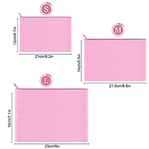 Sinzip 12 Pieces Cotton Canvas Makeup Bag, Multipurpose Cosmetic Bag with Zipper Travel Toiletry Pouch, Blank DIY Craft Bag (Pink, S)