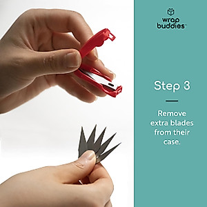 Wrap Buddies Wrapping Paper Clamps - 2 Gift Wrapping Paper Holder Clamps with Integrated Tape Dispensers, Simple Gift Wrap Table Clamps, Wrapping Paper Holder Clips and Tape Dispensers (Cherry Red)