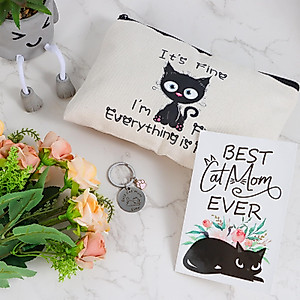 LiYiQ Cat Lover Gifts for Women, Cat Mom Gifts, Cat gifts for Cat Mom Crazy Cat Lady including Makeup Bag Socks Scrunchies Greeting Cards Be suitable for Birthday Mothers Day