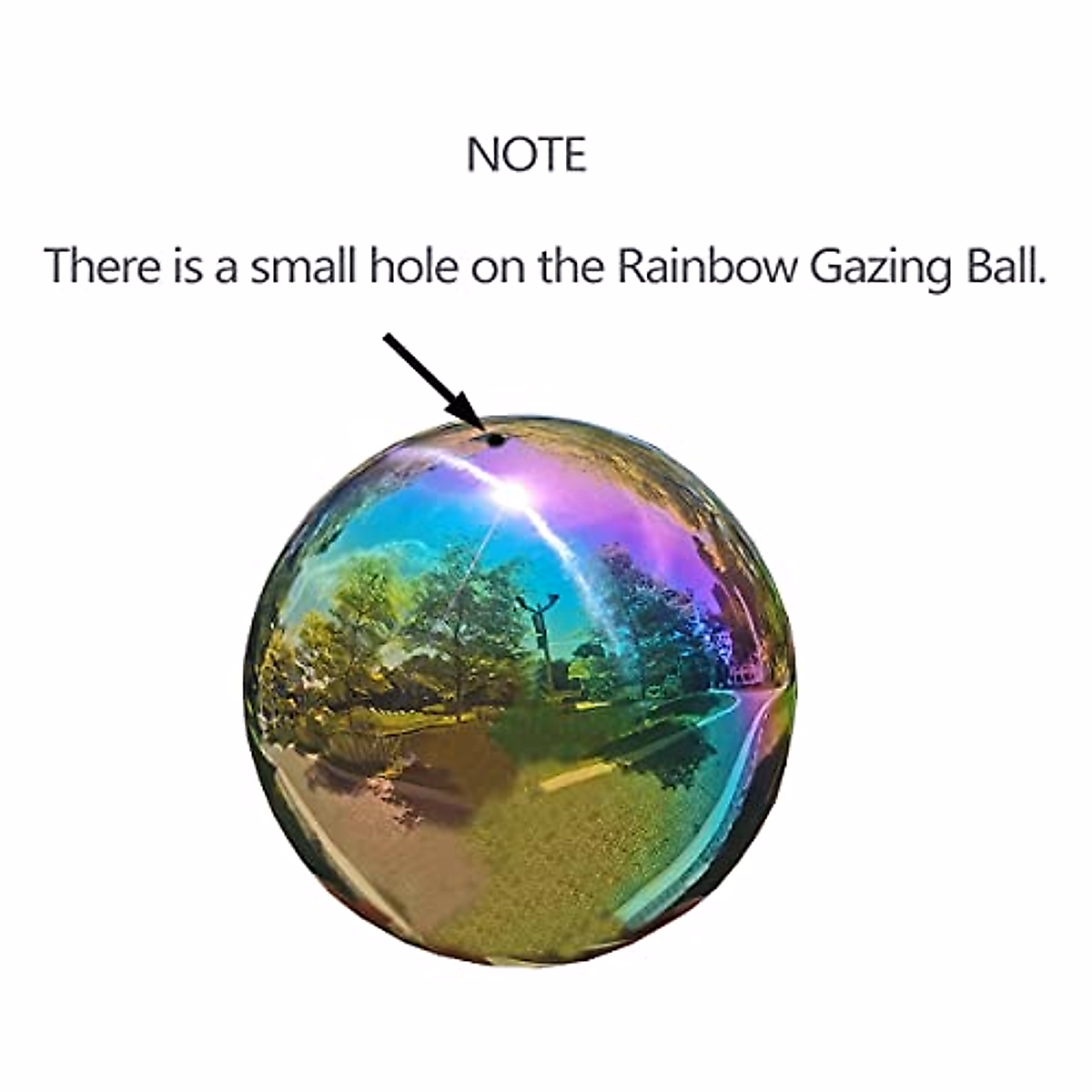 Pangmao Rainbow Gazing Globe Mirror Ball in Stainless Steel, Shiny Hollow Sphere Sparkling Housewarming Outdoor Ornament (6 Inch)