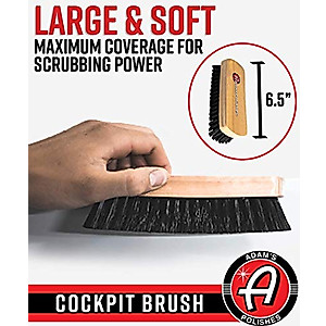 Adam's Cockpit Detailing Brush Bundle - Car Cleaning Brush | Scrub Brush for Interior Leather Cleaner Carpet Upholstery Fabric Shoe Sofa Shower Bathroom Pet | Car Wash Kit - Car Cleaning Supplies