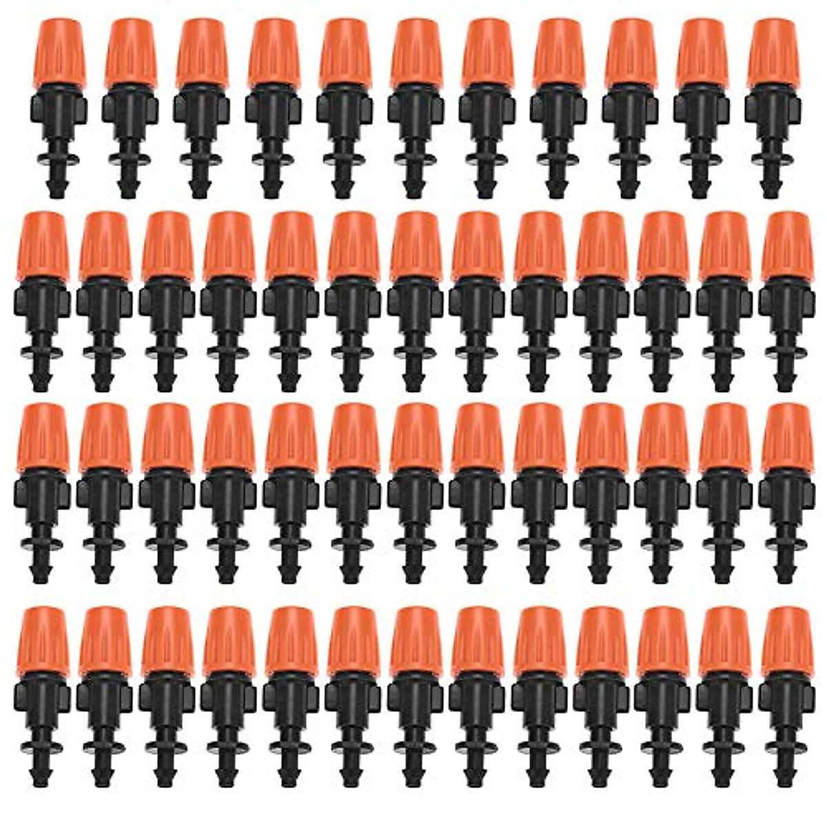 Hakeeta 50 Pcs Drip Irrigation Misting Nozzles, Sprinkler Head Atomizer, Watering Spray Nozzles, 2 Modes Adjustable: Water Mist and Water Column