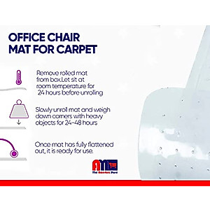 AM The America Store Chair Mat for Carpet - Computer Desk Mat for Carpeted Floors - Easy Glide Rolling Plastic Mat for Office Chair on Carpet for Work, Home, Gaming with Extended Lip (36” x 48”)