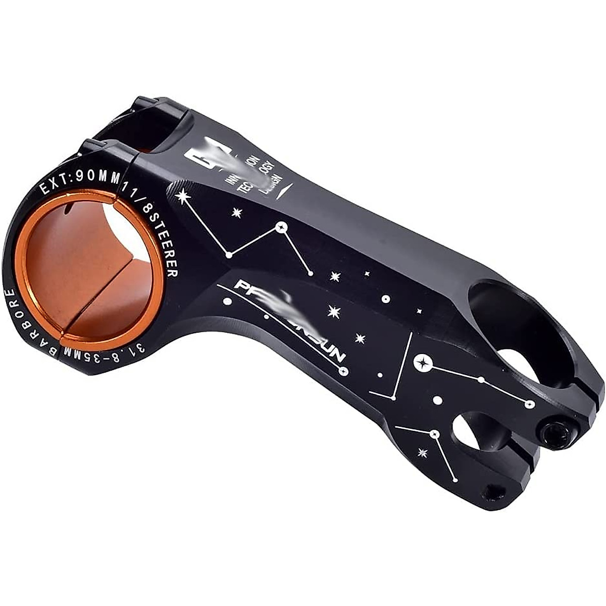 ZECHAO Ultralight Stem 31.8mm Handlebar Stem,Bike Stem Mountain Road Bike Stem17 Degree 90mm Stem Cycling Parts Bike Stem (Color : Black, Size : 31.8mm)